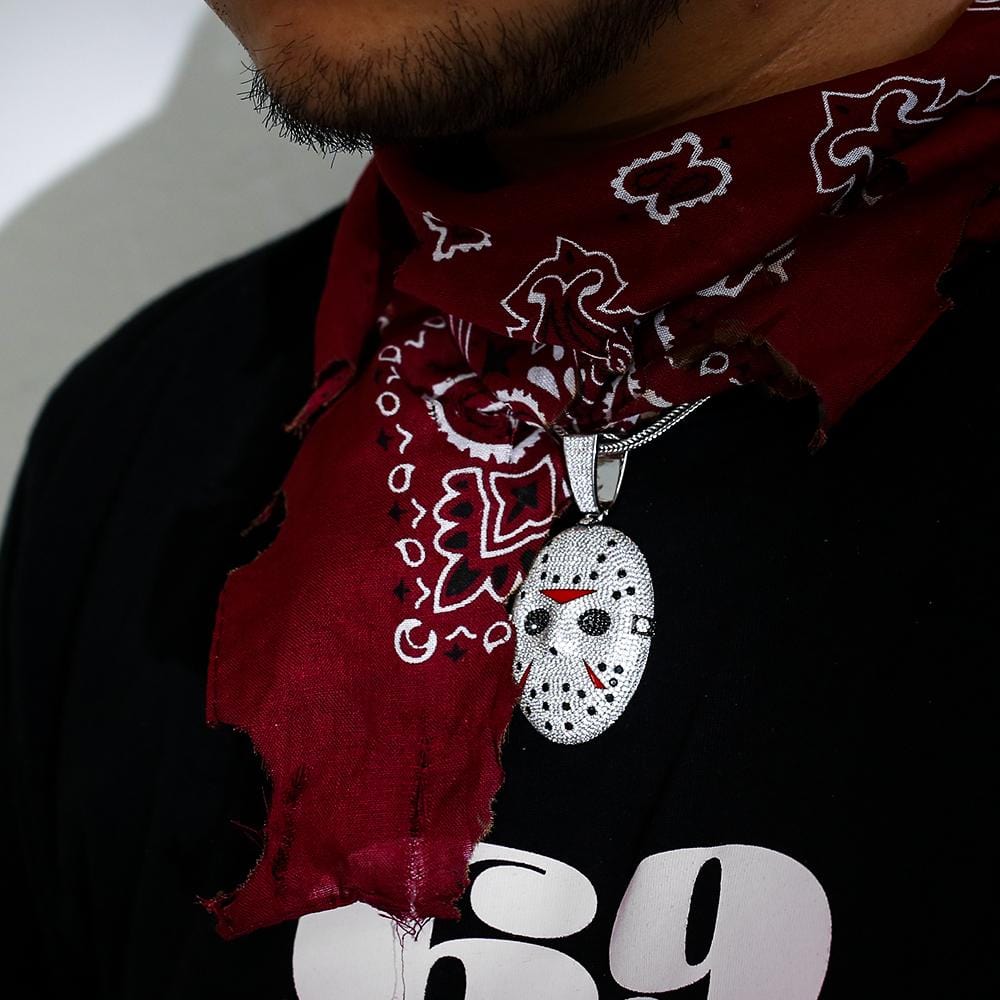 White Gold Iced Out Jason Voorhees Pendant -KRKC Wholesale