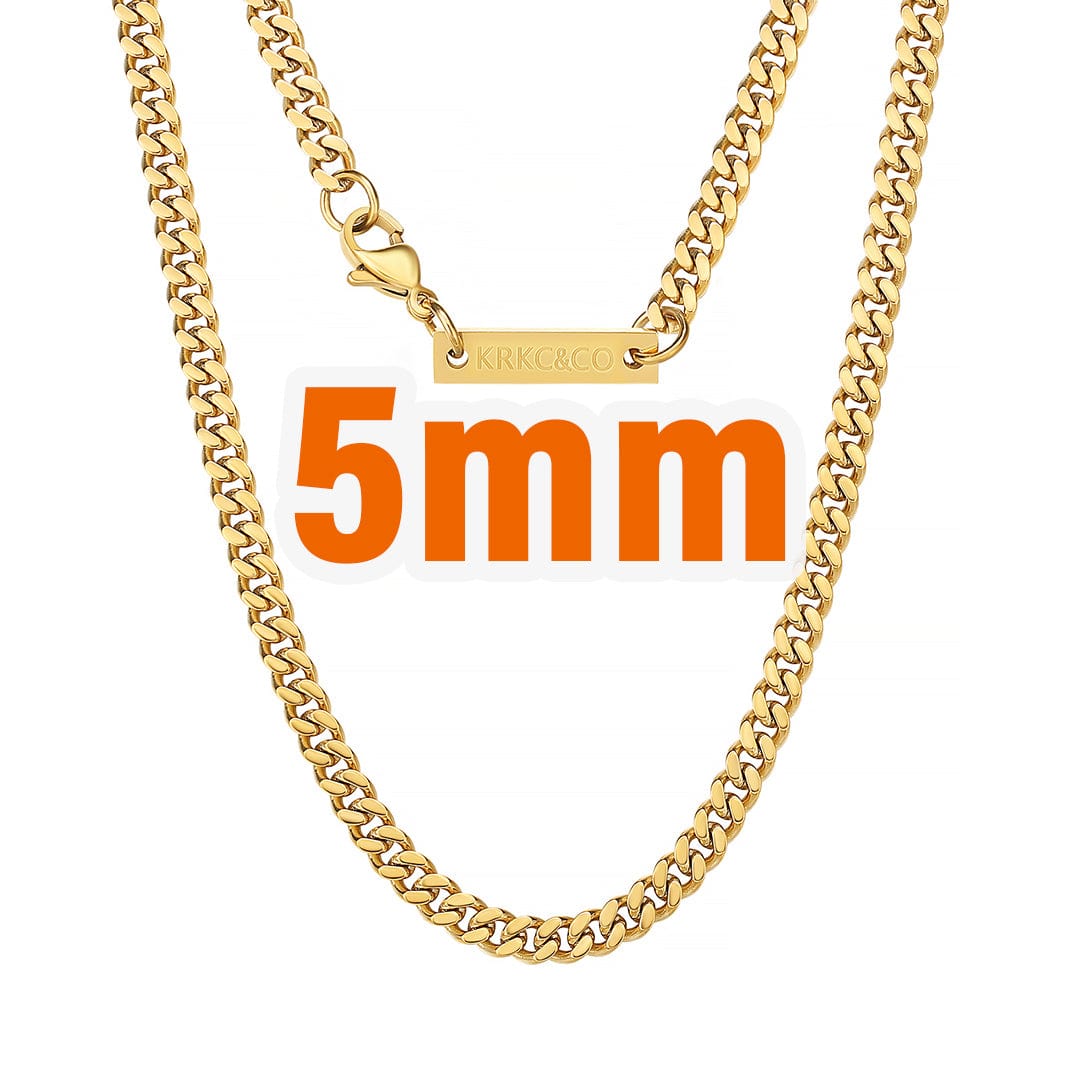 Wholesale Men's Necklace Curb Cuban Link Chain 5mm Micro Tiny C...