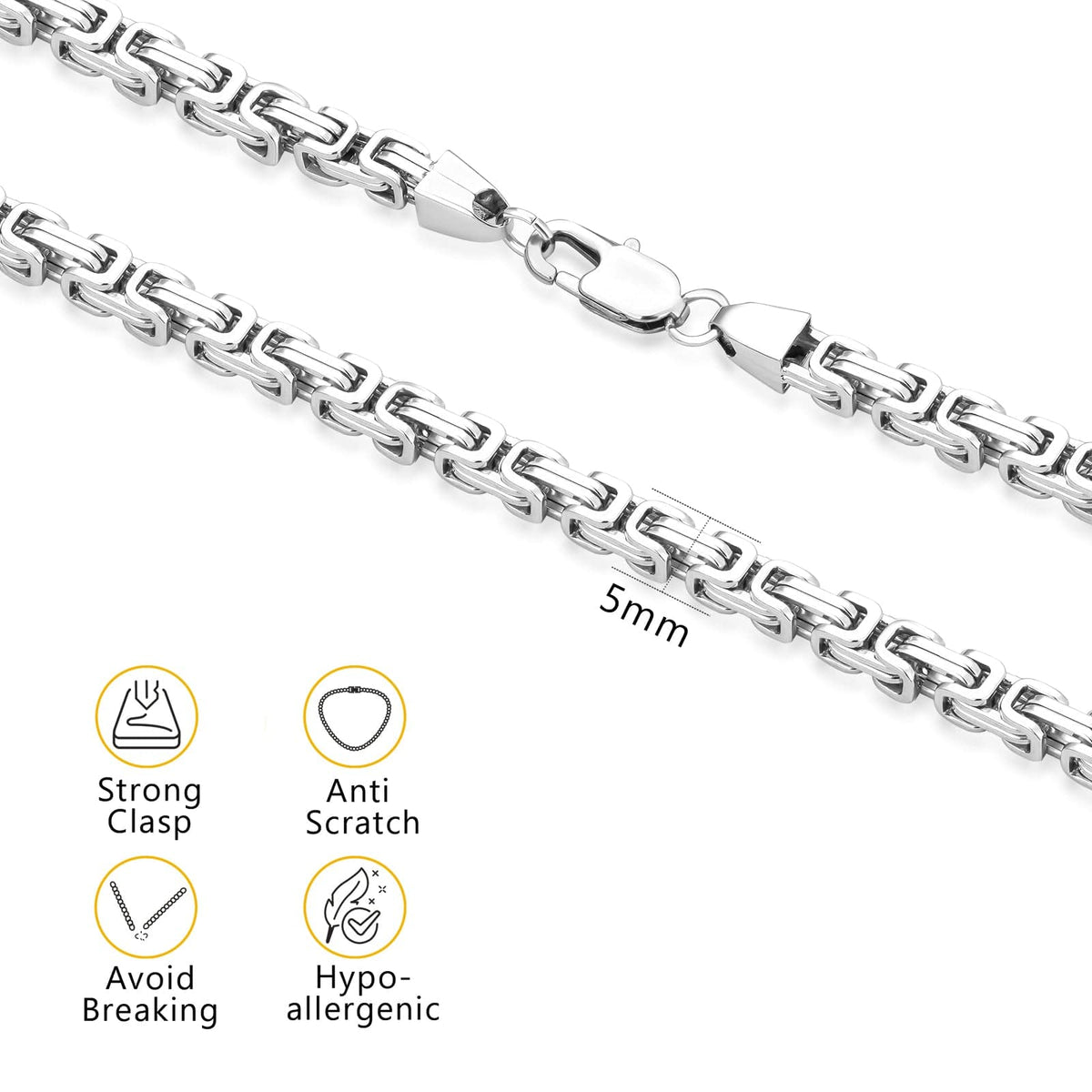 5.5mm Wholesale Miami Cuban Link Chain Set White Gold Plated -KRKC