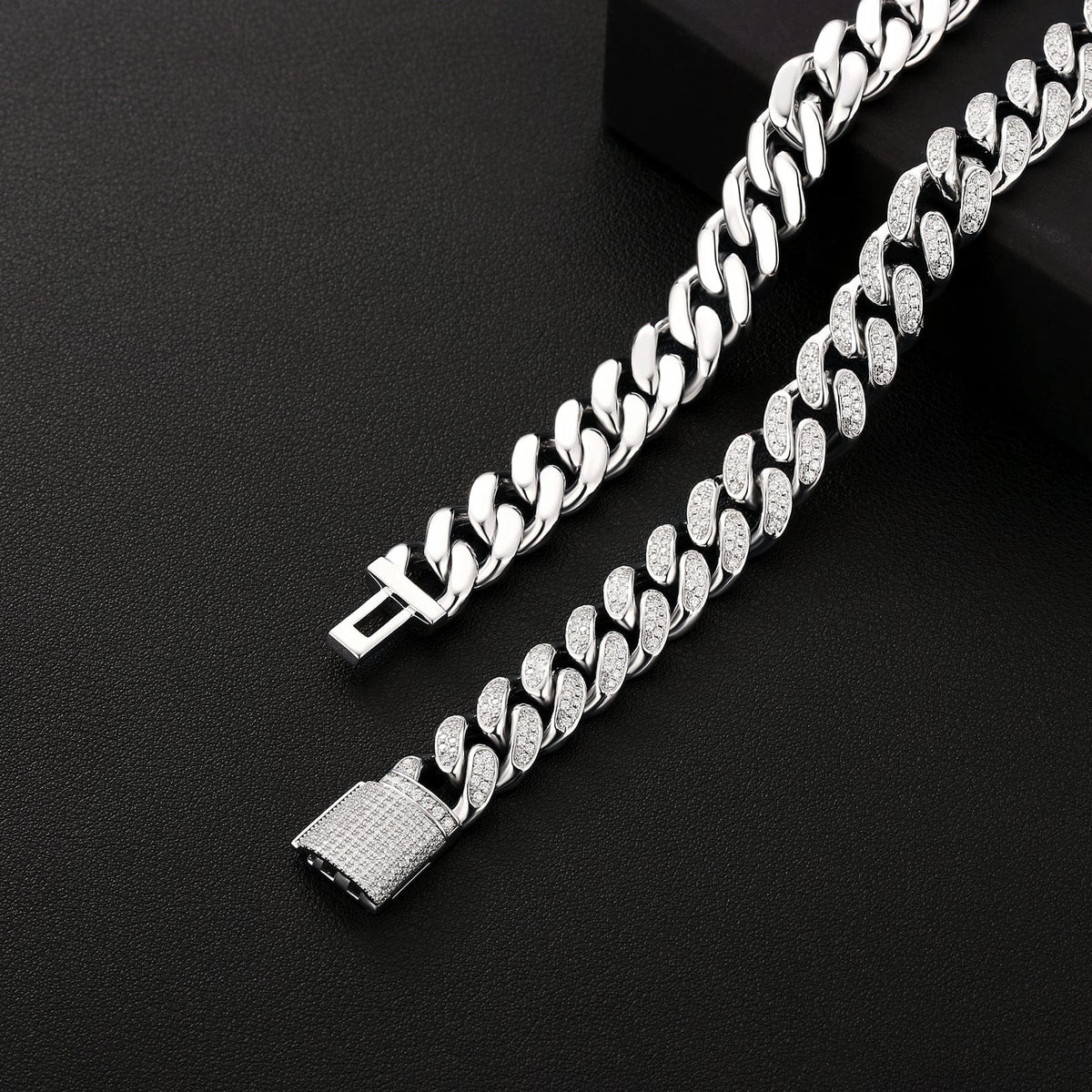 S925 Cuban Link Chain With VVS Moissanite -KRKC Wholesale