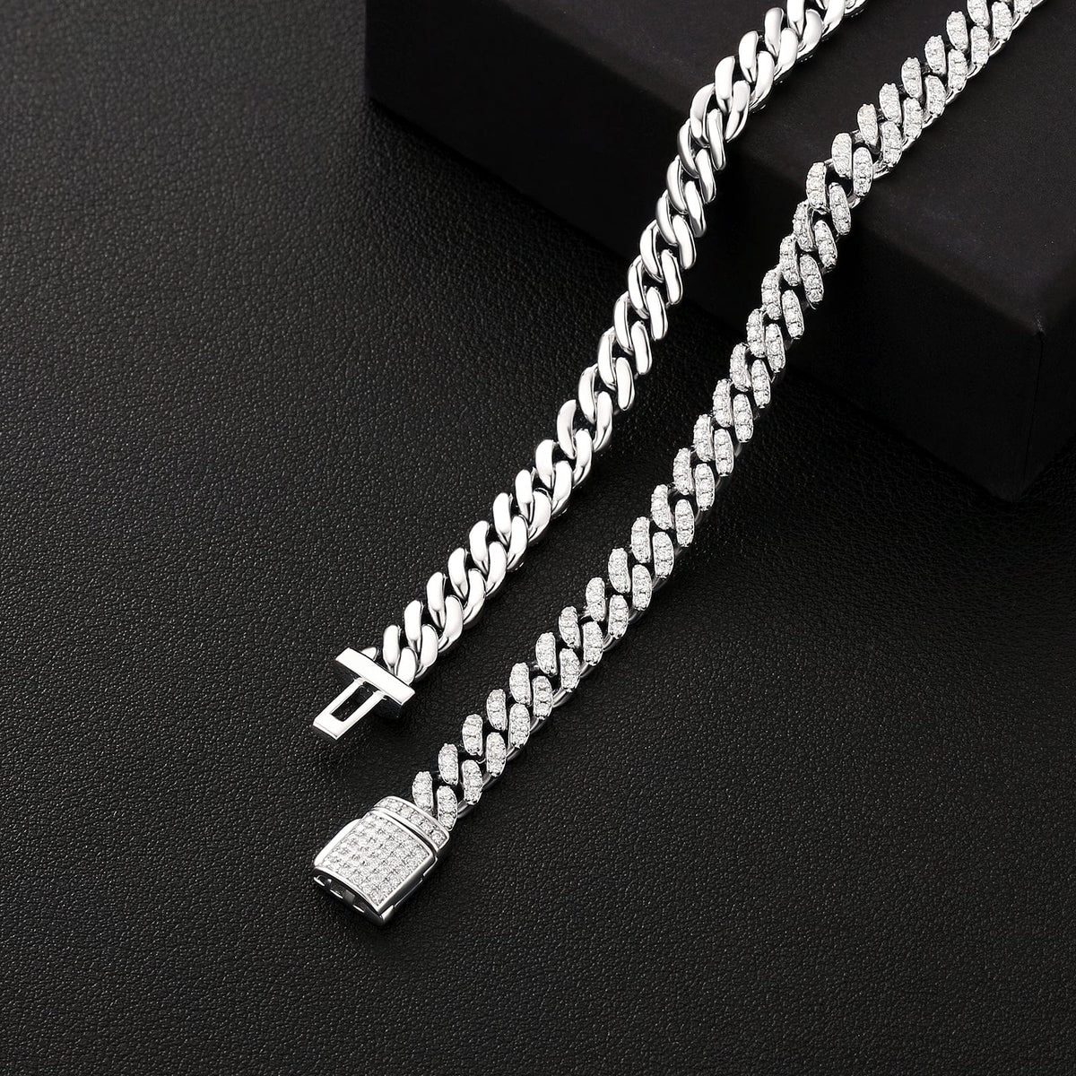 S925 Cuban Link Chain With VVS Moissanite -KRKC Wholesale